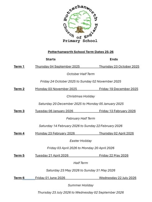 LCC Term Dates - Potterhanworth School